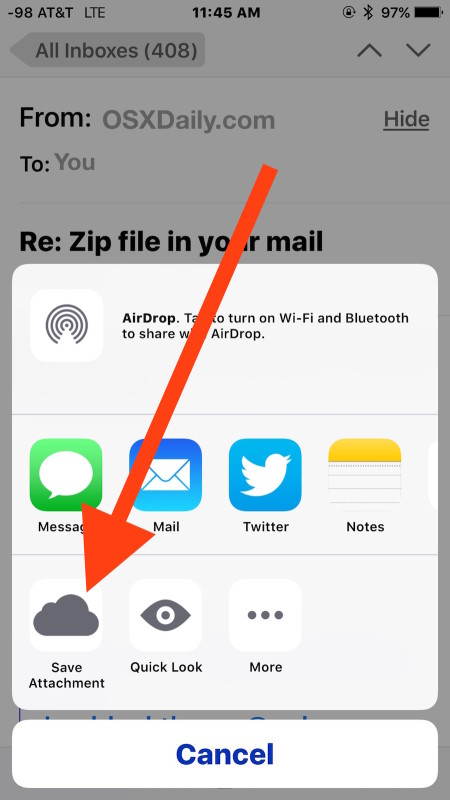 How To Save EMail Attachments On IPhone IPad Mail To I Drive 