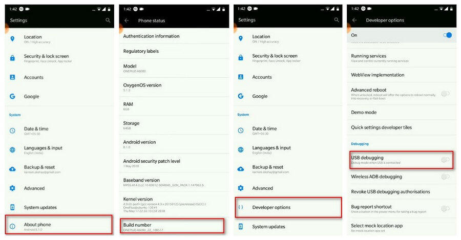 How to Enable USB Debugging on OnePlus 6